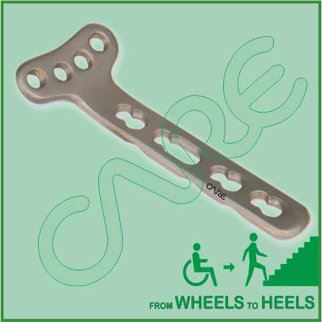 Locking T-Plate Right Angle 3.5mm, 4 Hole Head - AOCARE